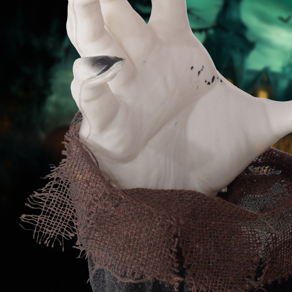 The Holiday Aisle® 6' Life Size Outdoor Halloween Decoration, Animatronic Zombie With Realistic ...